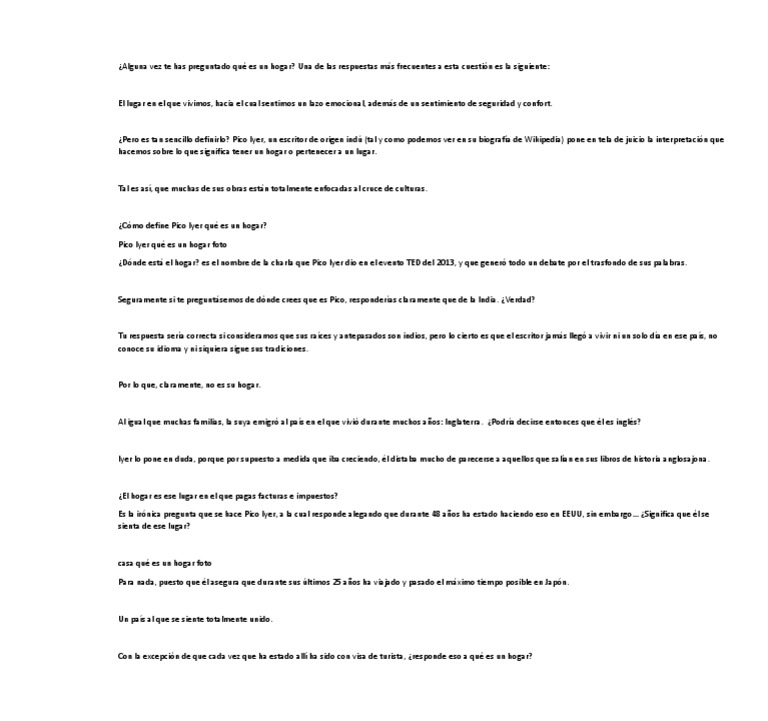 Qué Es Un Hogar | PDF