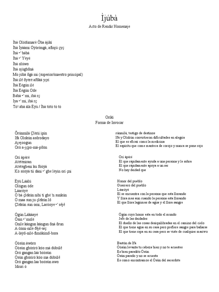 Ìjúbà | PDF | Mitología | Deidades