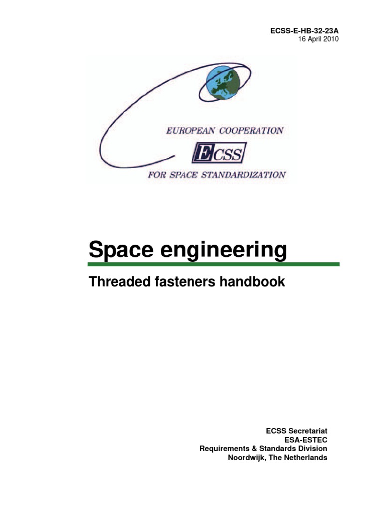 ECSS-Threaded Fasteners Handbook | PDF | Friction | Fracture Mechanics