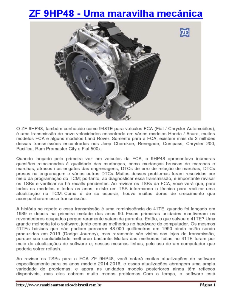ZF9HP48 Brasil | PDF | Transmissão (Mecânica) | Pistão