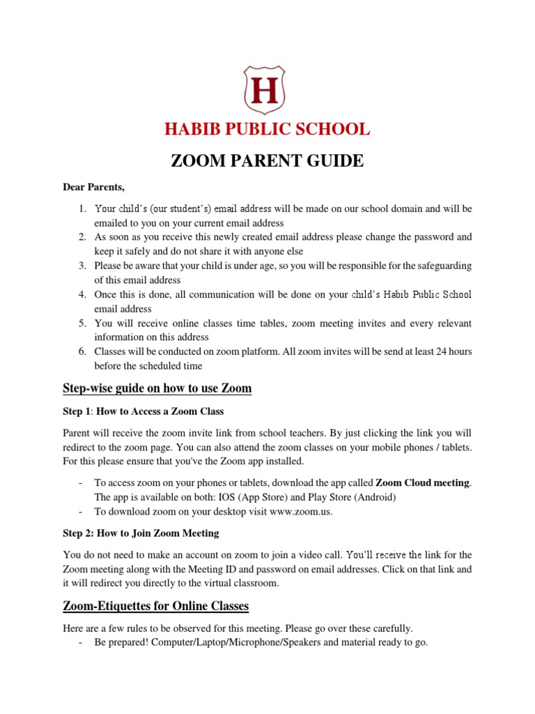 JS - Zoom Parents Guide | PDF | Mobile App | Google Play