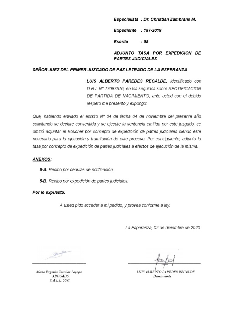 Adjunto Tasa Judicial | PDF