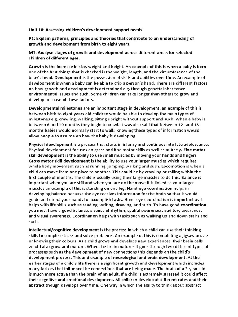 Unit 18 Learning Aim A | PDF | Child Development | Relationships