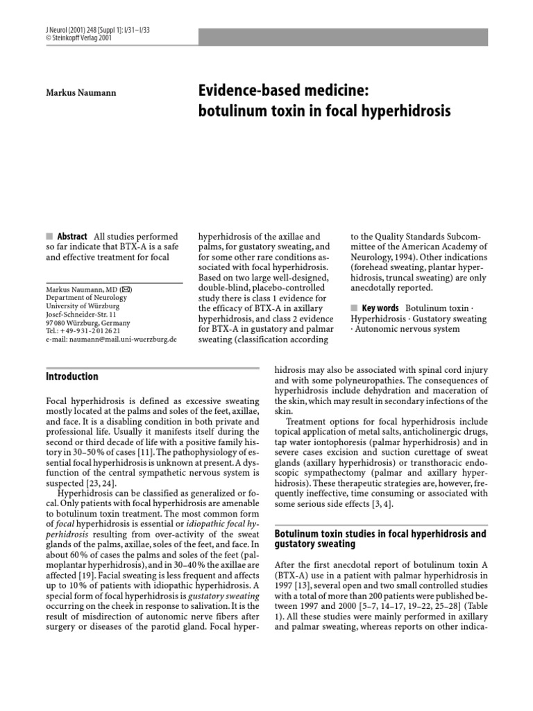 TBA e Hiperidrose Focal | PDF | Botulinum Toxin | Medicine