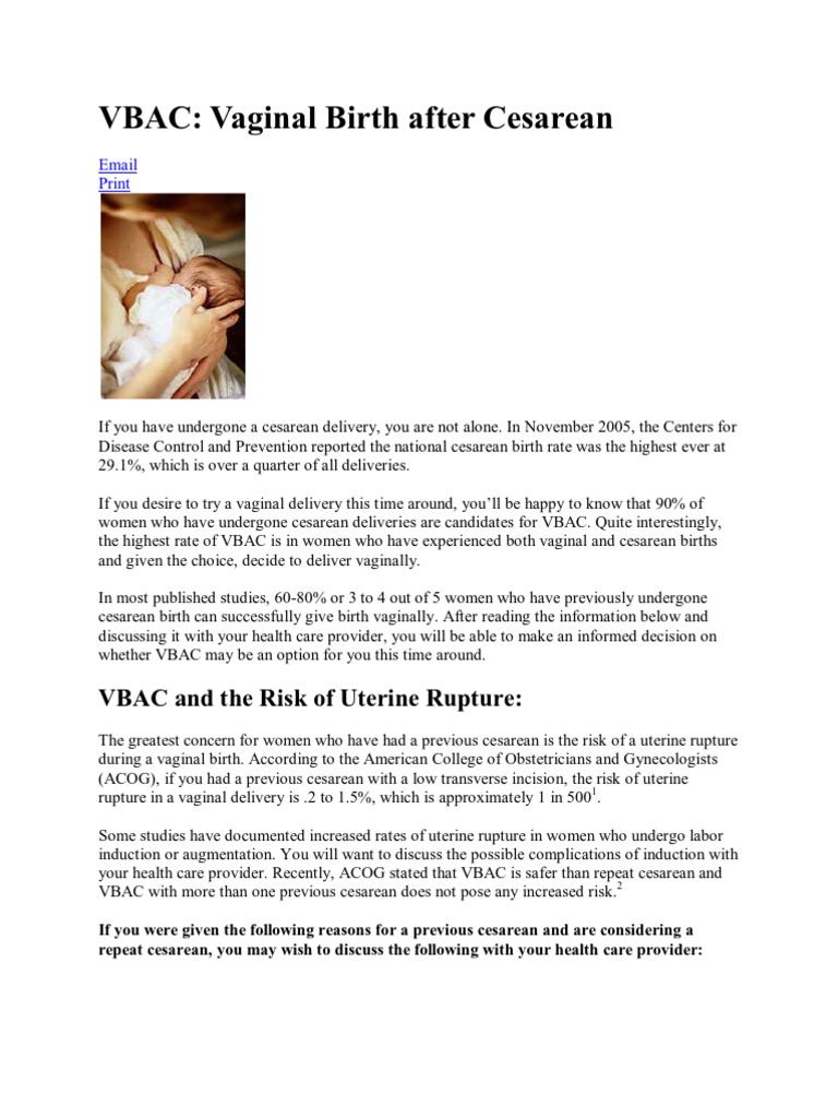 VBAC | PDF | Caesarean Section | Childbirth