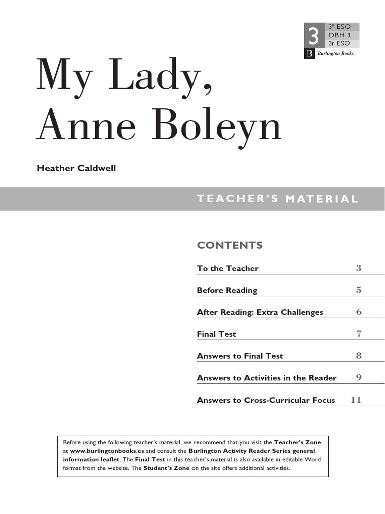 My Lady Anne Boleyn Answers | PDF | Anne Boleyn