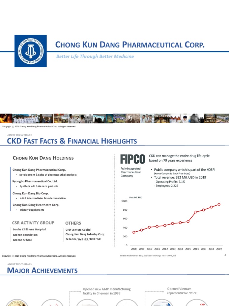 CKD Corporate Presentation - 20200631 | PDF | Pharmaceutical Industry ...