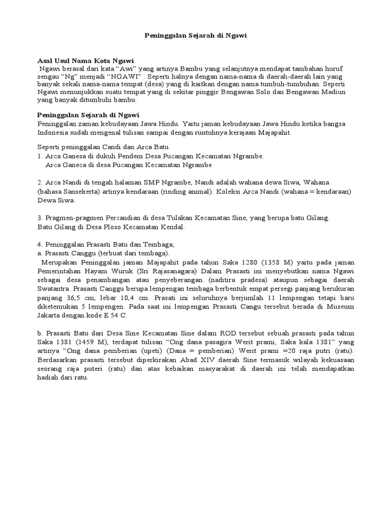Asal Usul Nama Kota Ngawi Pdf