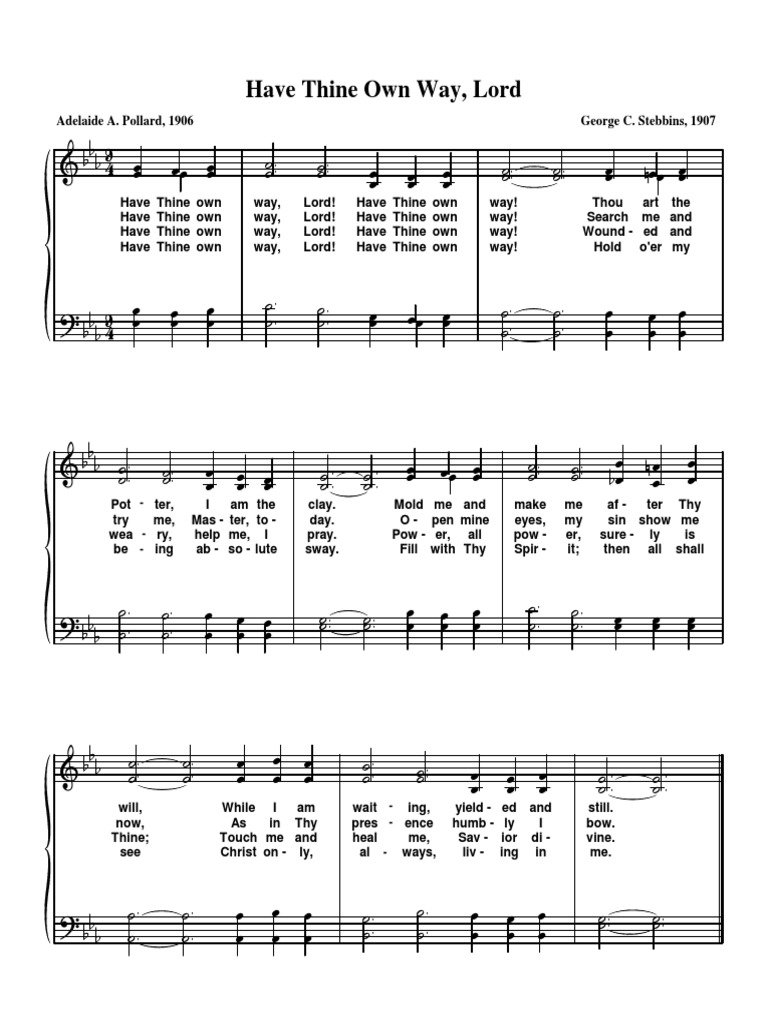Have Thine Own Way Lord | PDF | Hymns | Religious Songs