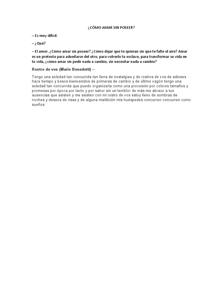 Cómo Amar Sin Poseer | PDF