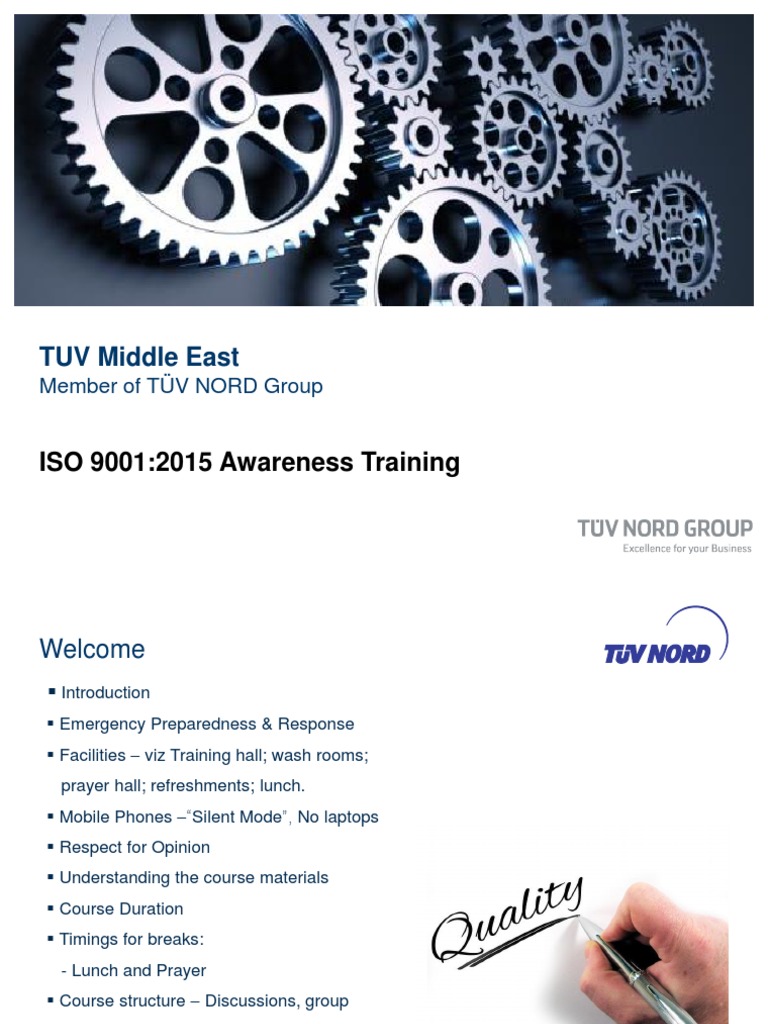 ISO 9001:2015 Awareness Training Guide | PDF | Iso 9000 | Quality ...