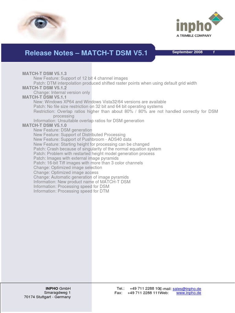 Release Notes - MATCH-T DSM V5.1 | PDF | Image Resolution | Microsoft ...