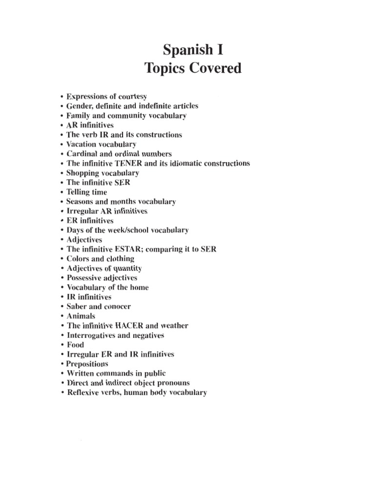 Spanish I Samples-2 | PDF