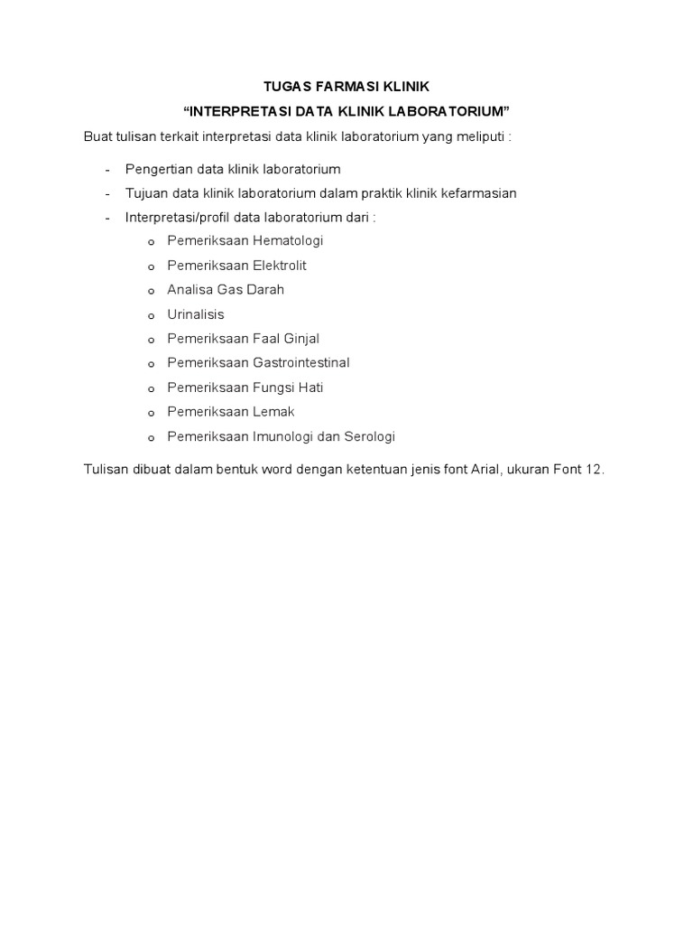 Tugas Interpretasi Data Klinik Laboratorium | PDF | Kesehatan Holistik
