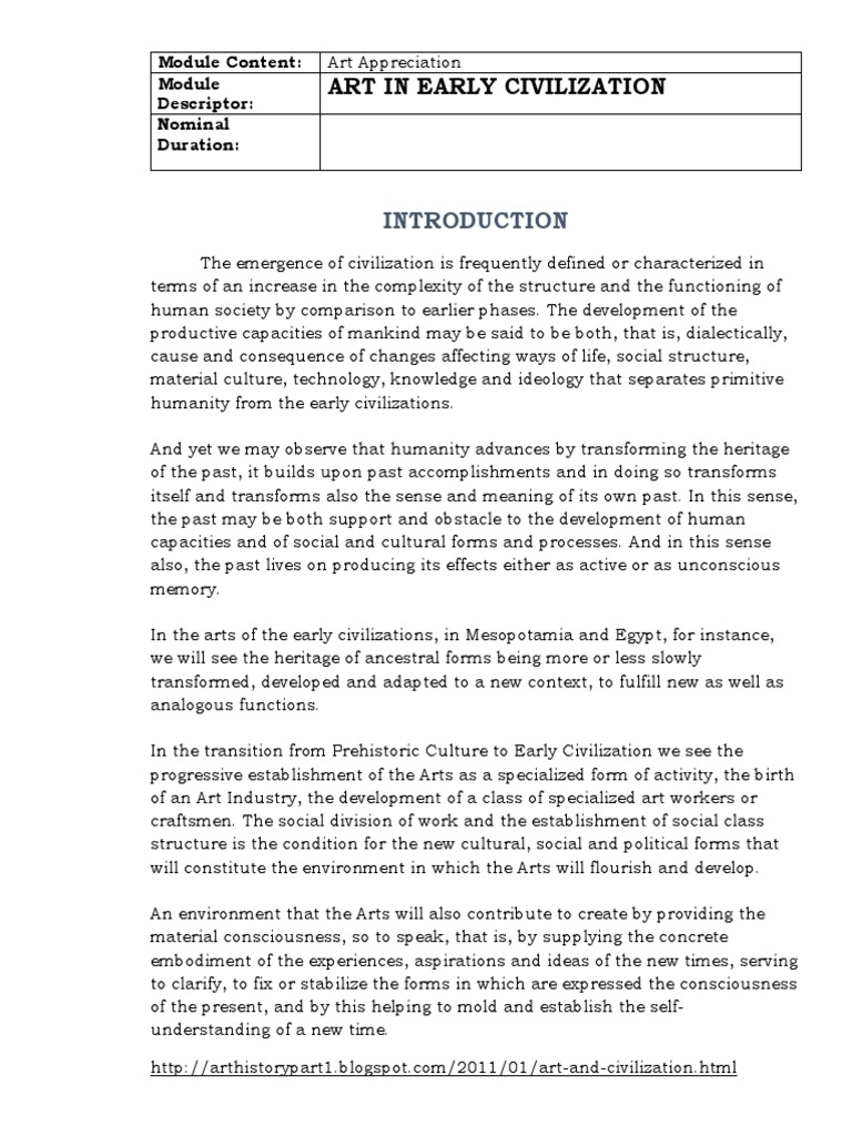 Module Content 6 Art in Early Civilization | PDF | Tutankhamun ...