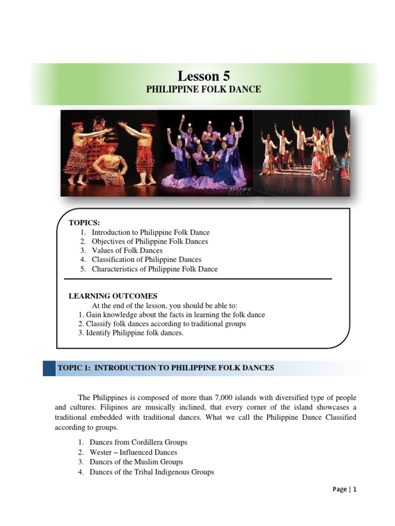 PE 2 Module 2021 Lesson 5 | PDF | Dances | Folklore