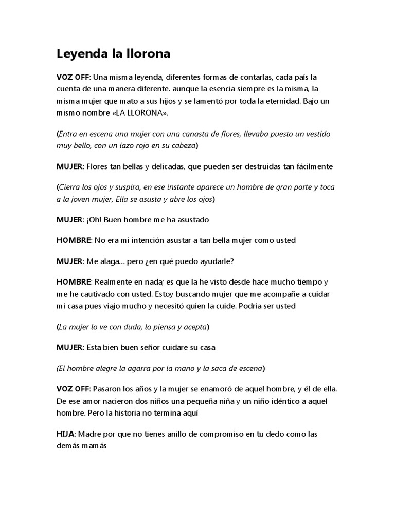 Leyenda La Llorona | PDF