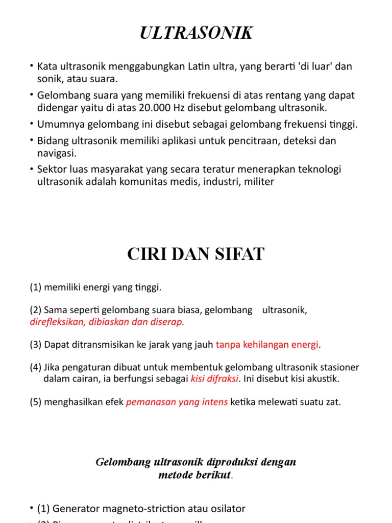 Pengenalan Gelombang Ultrasonik dan Aplikasinya | PDF | Sains & Matematika