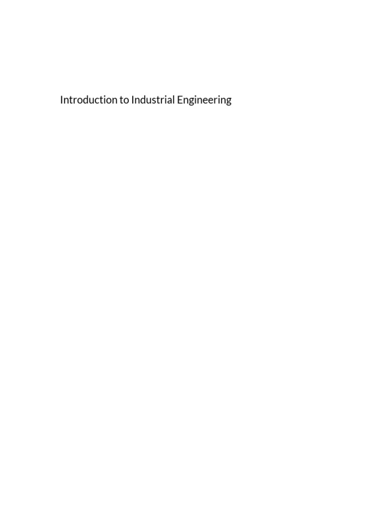 Introduction To Industrial Engineering 1612822866 | PDF | Goal ...