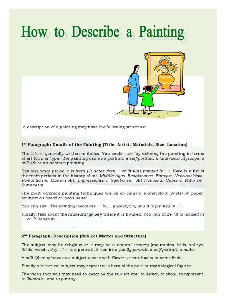 How To Describe A Painting Fun Activities Games Picture Description ...