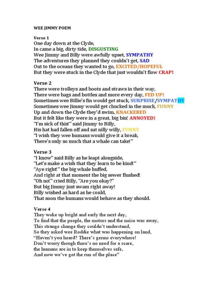 Wee Jimmy Poem | PDF | Nature