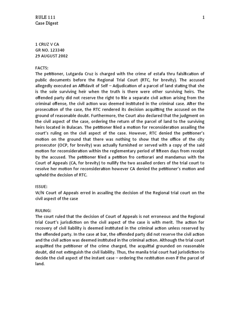 Rule 111 | PDF | Lawsuit | Complaint