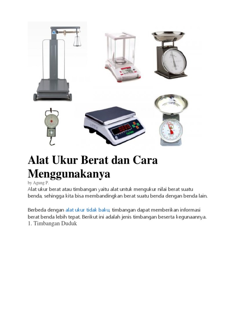 Alat Ukur Berat Dan Cara Menggunakanya Pertemuan Ke 5 Fisika | PDF