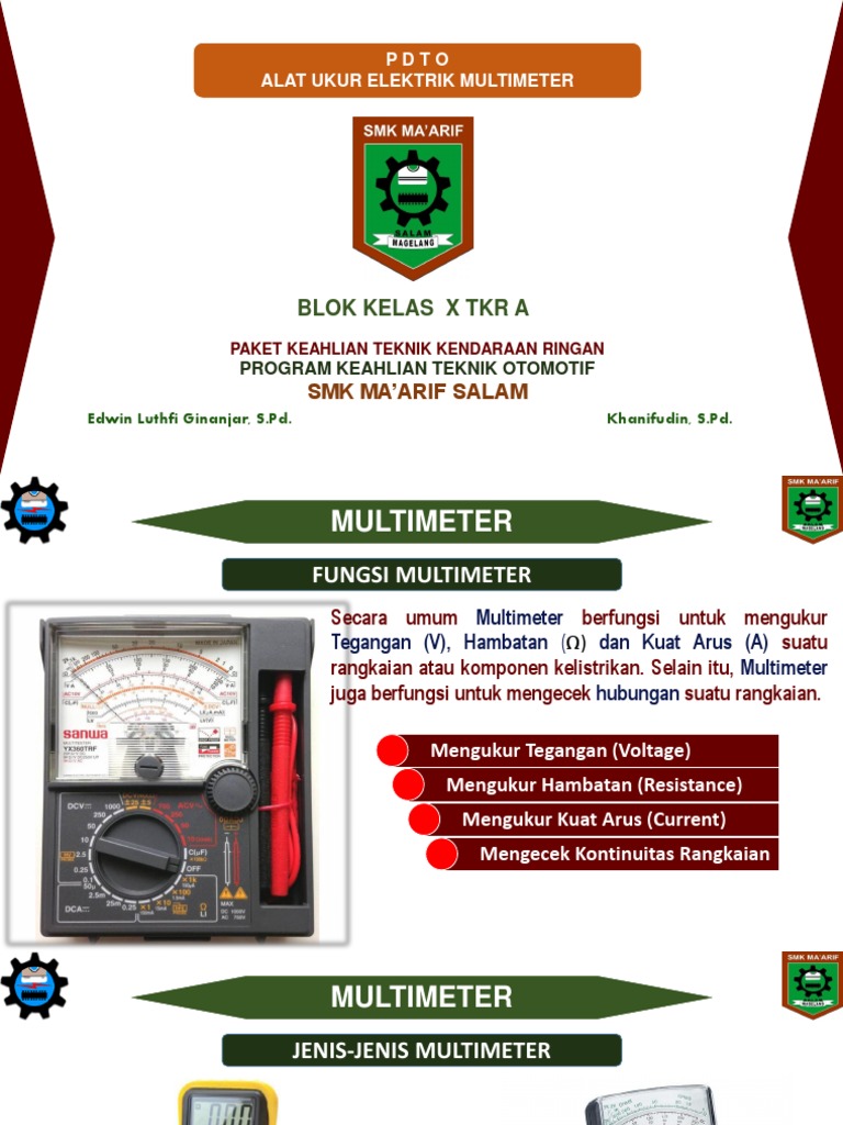 Fungsi dan Jenis Multimeter Elektrik | PDF | Metode & Bahan Ajar