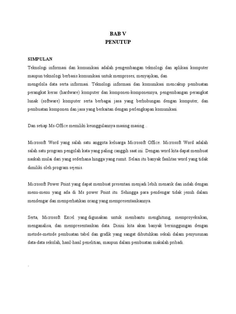 Kesimpulan Dan Saran | PDF