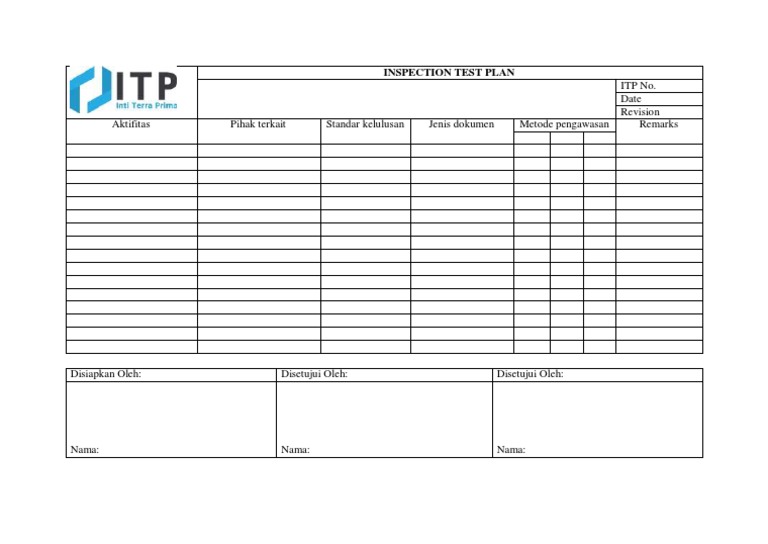 Inspection Test Plan | PDF