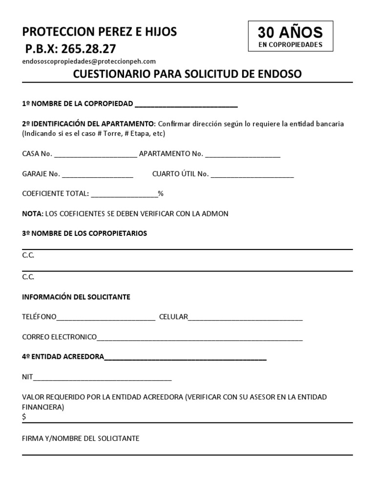 Formato de Endoso | PDF