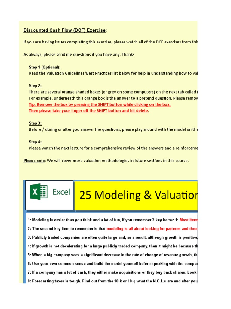 DCF Model Practice and Guidelines | PDF | Discounted Cash Flow ...