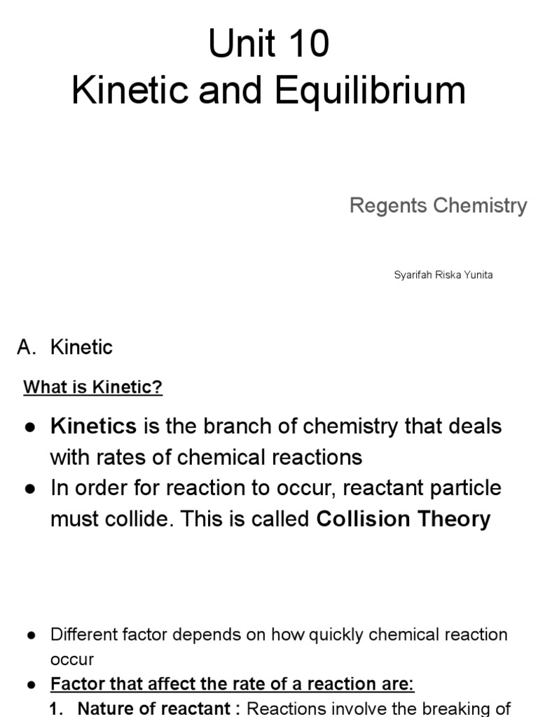 AP Chemistry Project - Kinetics and Equilibrium | PDF | Reaction Rate ...