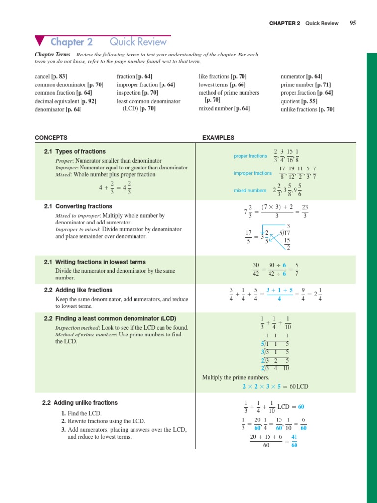 Fraction Concepts and Operations Guide | PDF | Mathematical Notation ...