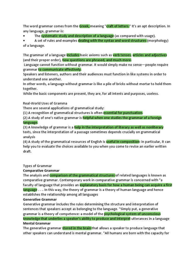 History and Types of Grammar | Download Free PDF | Grammar | Linguistics