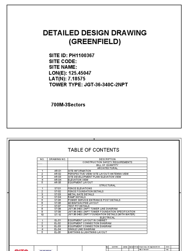Detailed Site Design Drawings for a 700M-3Sector Macrocell Wireless ...