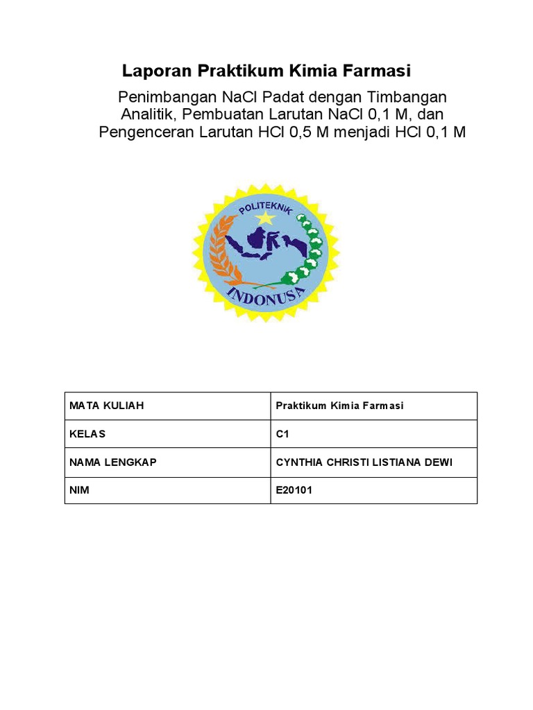 E20101 - Cynthia Christi Listiana Dewi - C1 - Laporan Praktikum Kimia ...