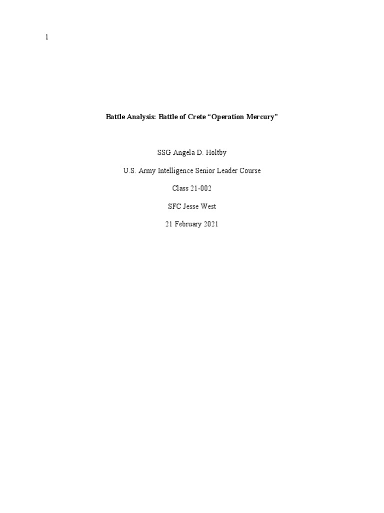 Battle Analysis of Operation Mercury | PDF | Airborne Forces | Paratrooper