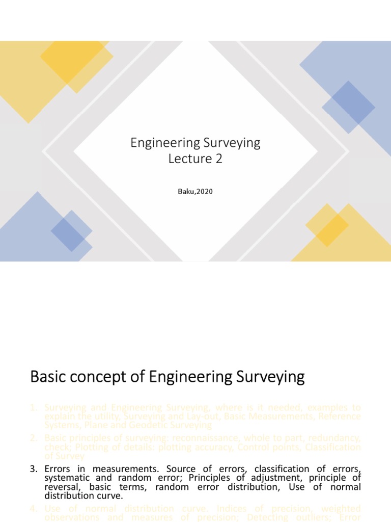 Lecture 2 - Principles of Surveying, Part 2 | PDF | Surveying ...