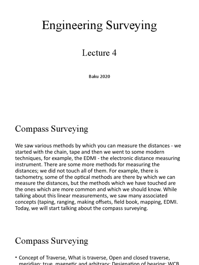 Compass Surveying Fundamentals: An Introduction to Traverses, Meridians ...