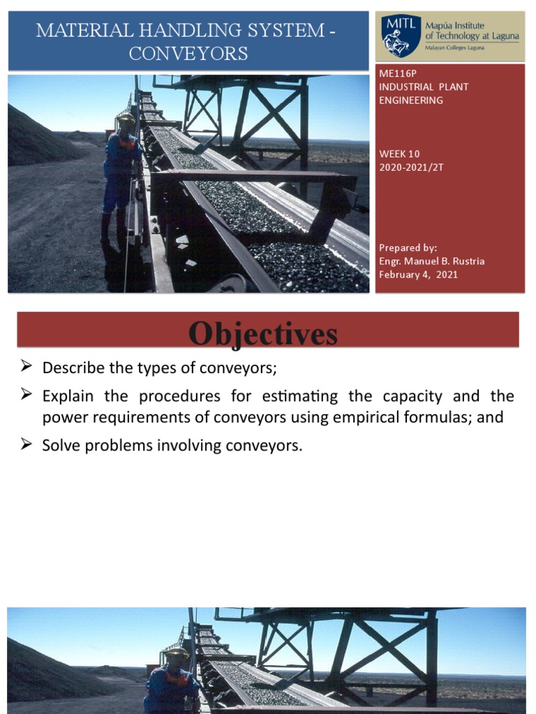 ME116P Material Handling System - Conveyors | PDF | Belt (Mechanical ...