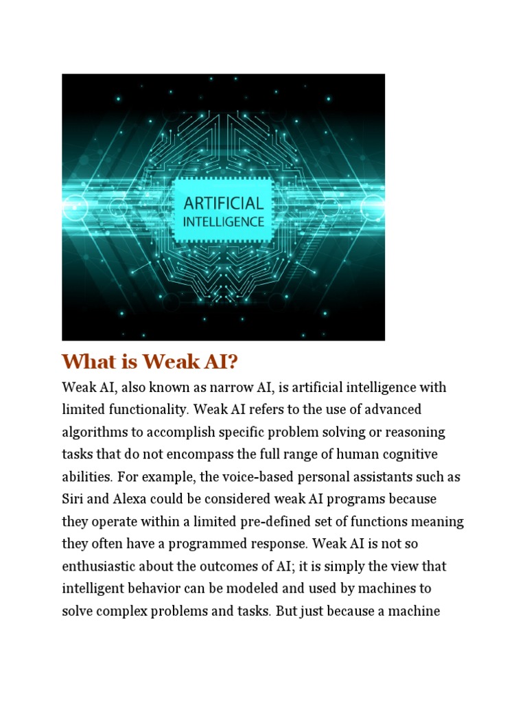 Strong vs Weak AI Explained | PDF | Artificial Intelligence ...