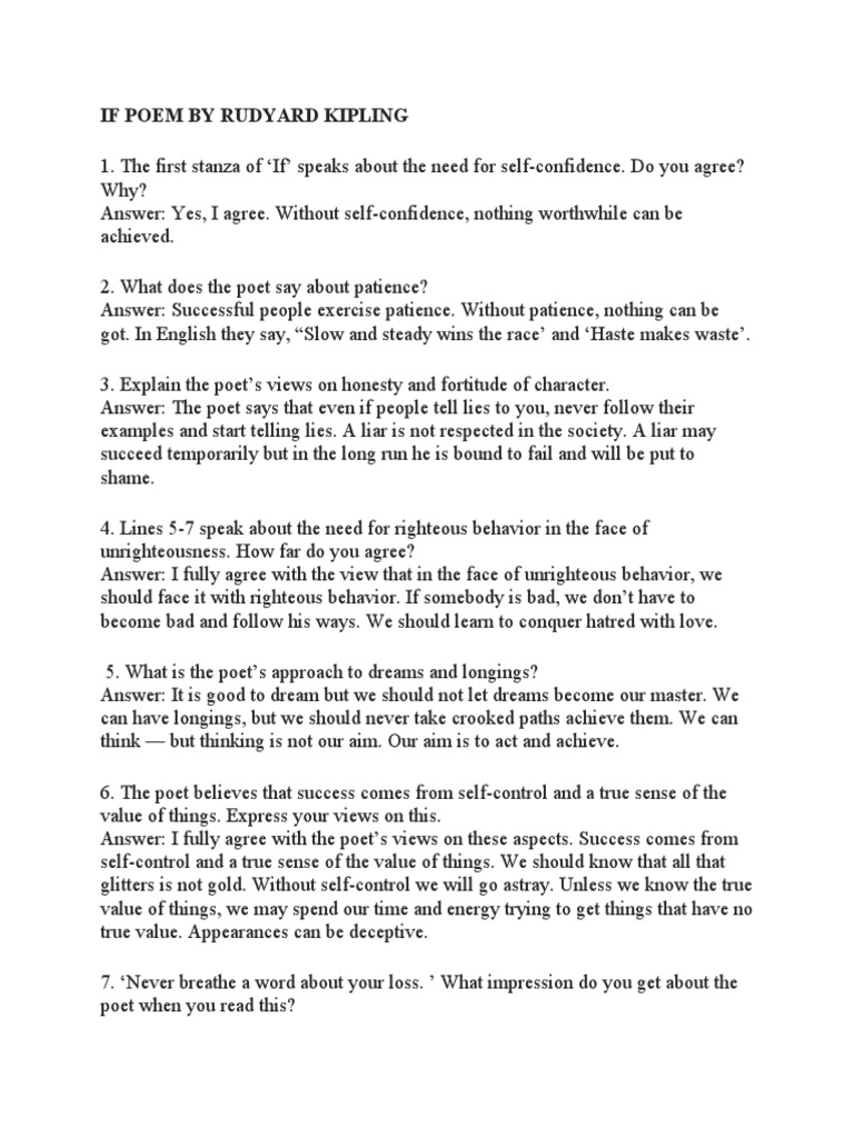 If Poem by Rudyard Kipling | PDF | Courage | Rudyard Kipling
