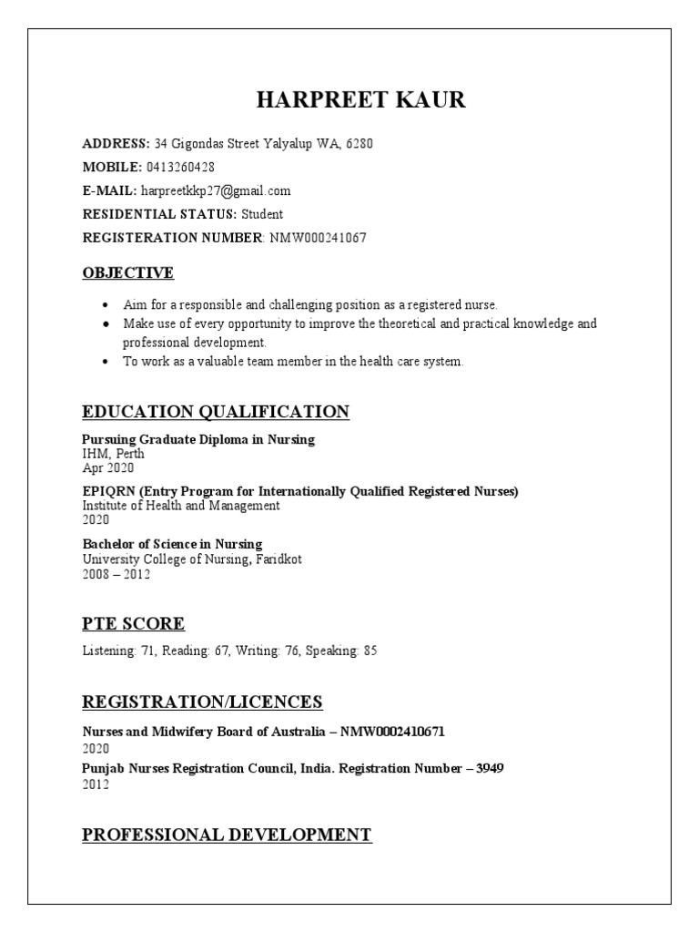 Harpreet Resume | PDF | Nursing | Health Care