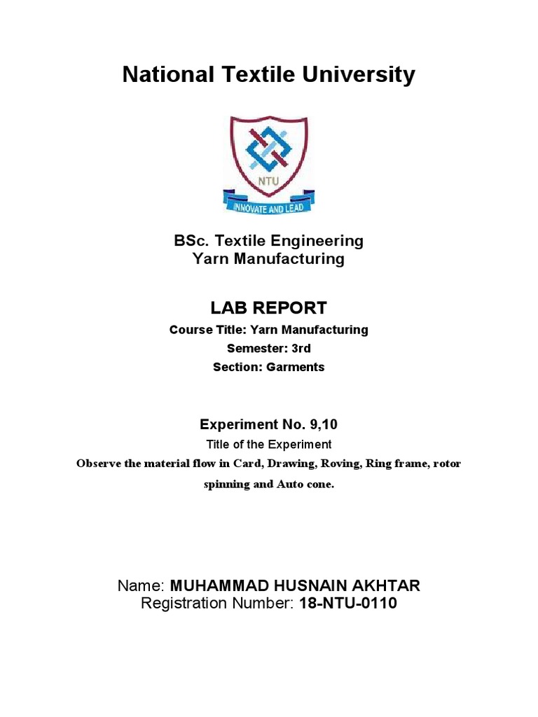 Observe The Material Flow in Card, Drawing, Roving, Ring Frame, Rotor ...