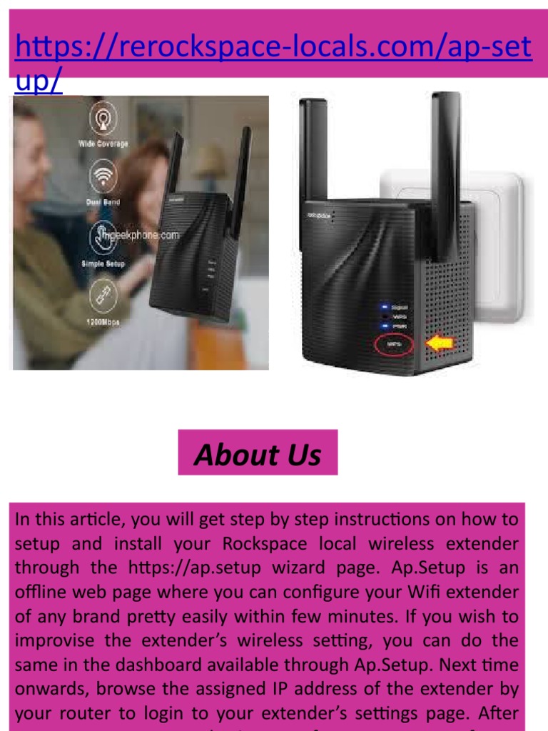 Rockspace Local Extender Setup Guide | PDF