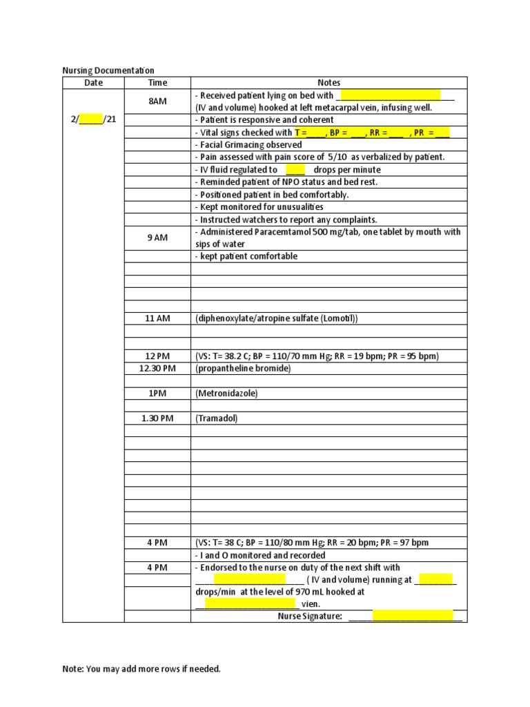 Nursing Documentation - Day 3 | PDF | Science & Mathematics