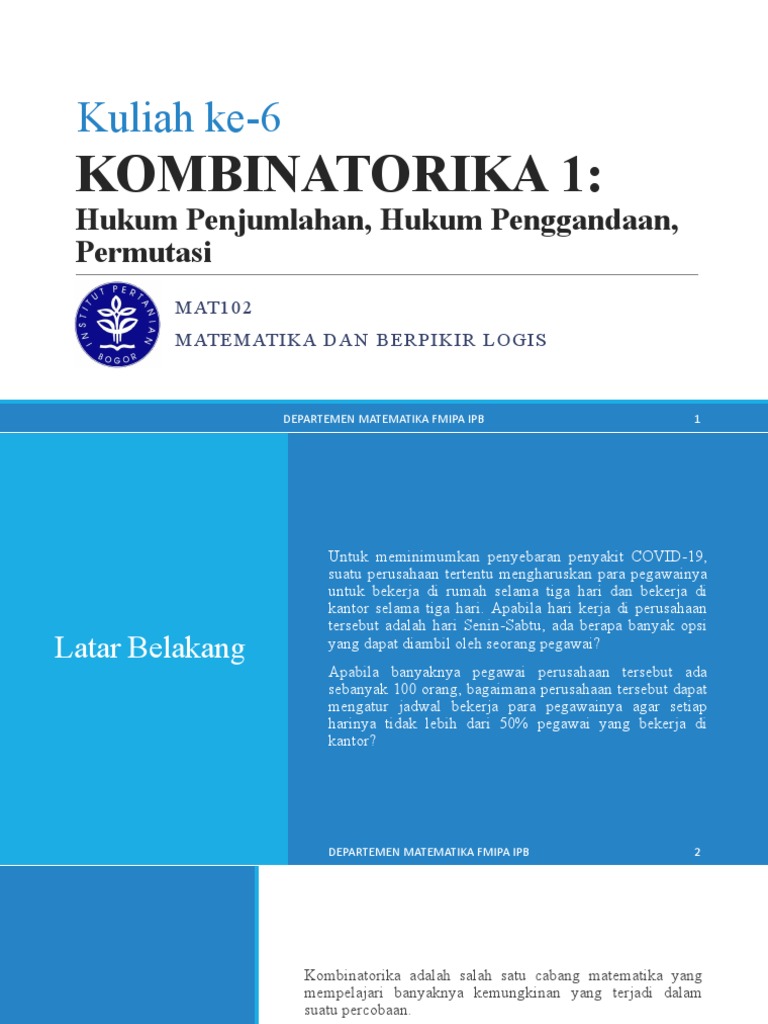 MBL-K6 Kombinatorika 1 | PDF