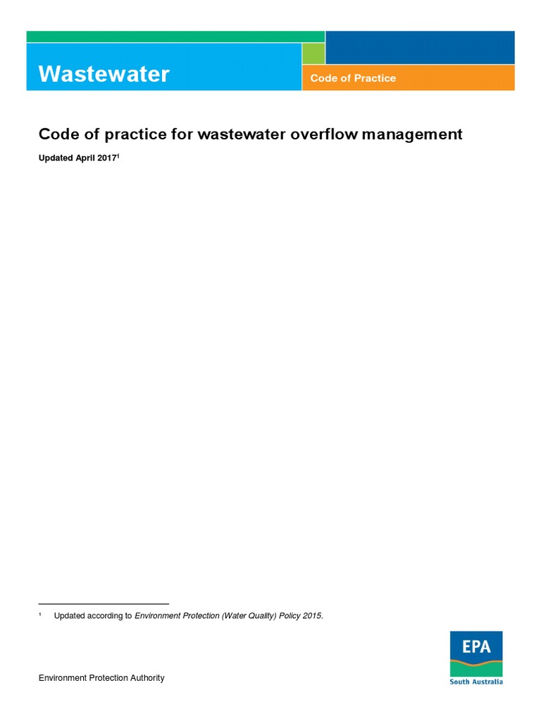 Code of Practice For Wastewater Overflow Management | PDF | Wastewater ...