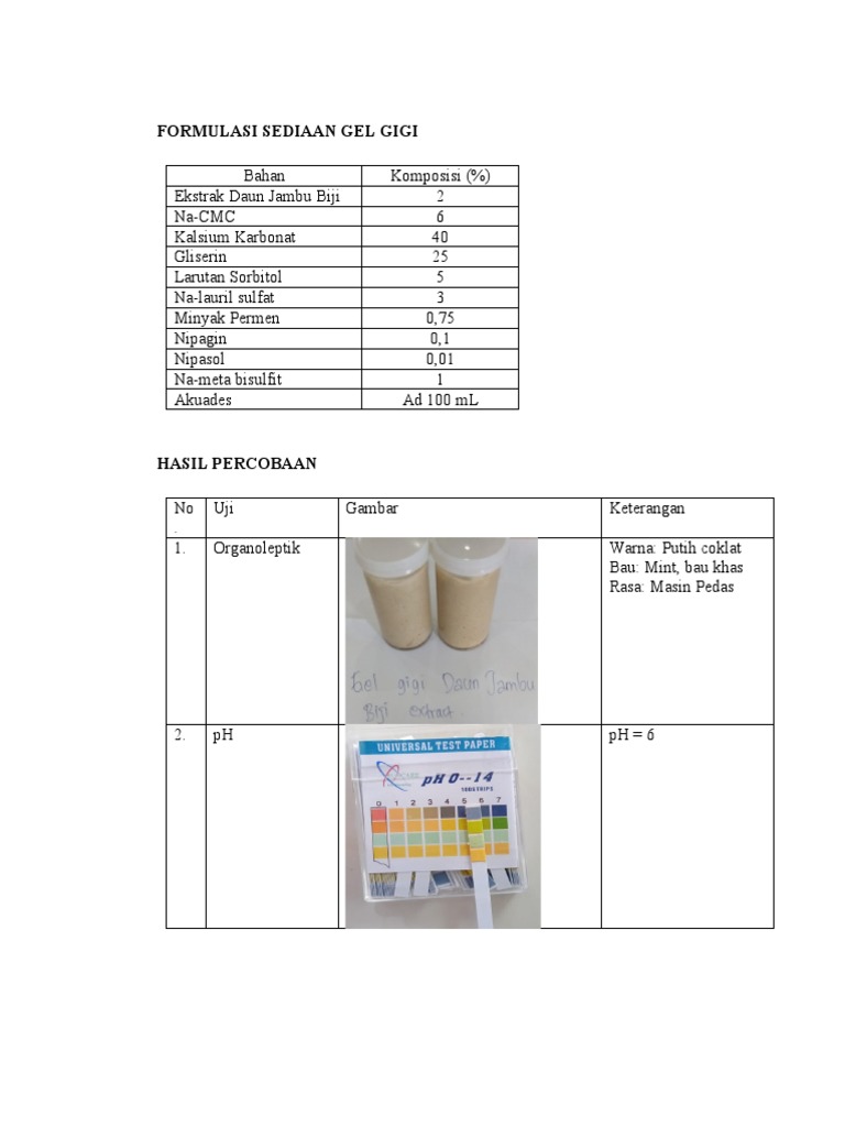 Formulasi Sediaan Gel Gigi | PDF Formulasi Sediaan Gel Gigi | PDF